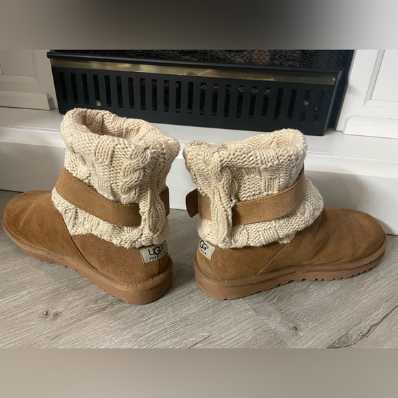 UGG | Shoes | Rare Ugg Knit Boots With Suede Buckle | Poshmark